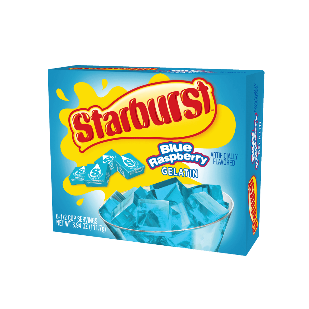Starburst Gelatin Blue Raspberry 12x3.94oz - Pacific Candy Wholesale