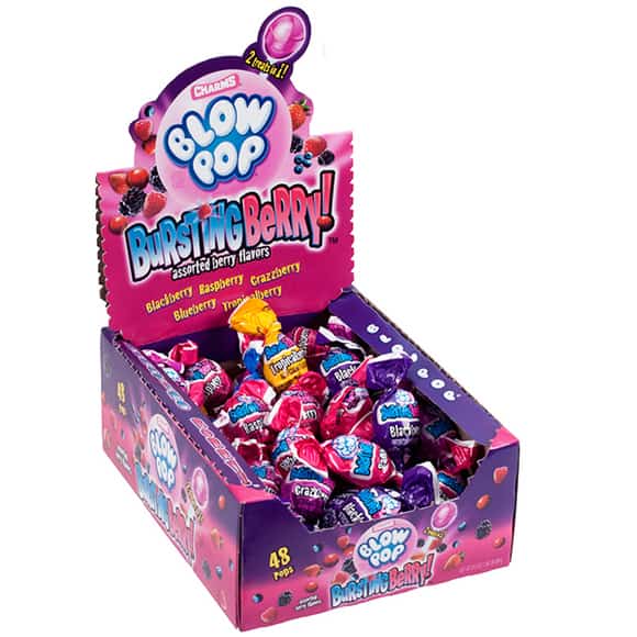 Charms Blow Pops Bursting Berry 48 - Pacific Candy Wholesale