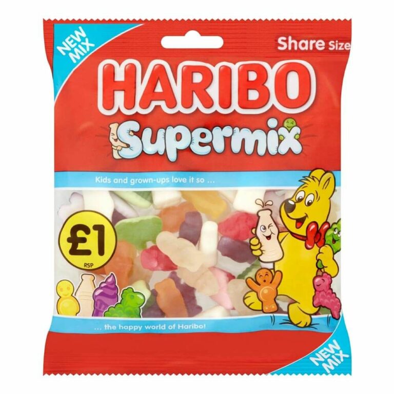 Haribo SuperMix Peg Bag PM British 12x140g - Pacific Candy Wholesale