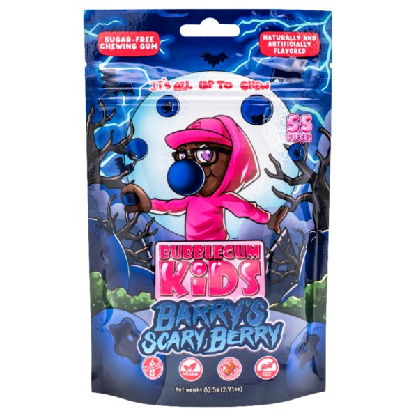 Bubblegum Kids Sugar Free Chewing Gum Barry’s Scary Berry 10×2.91oz ...