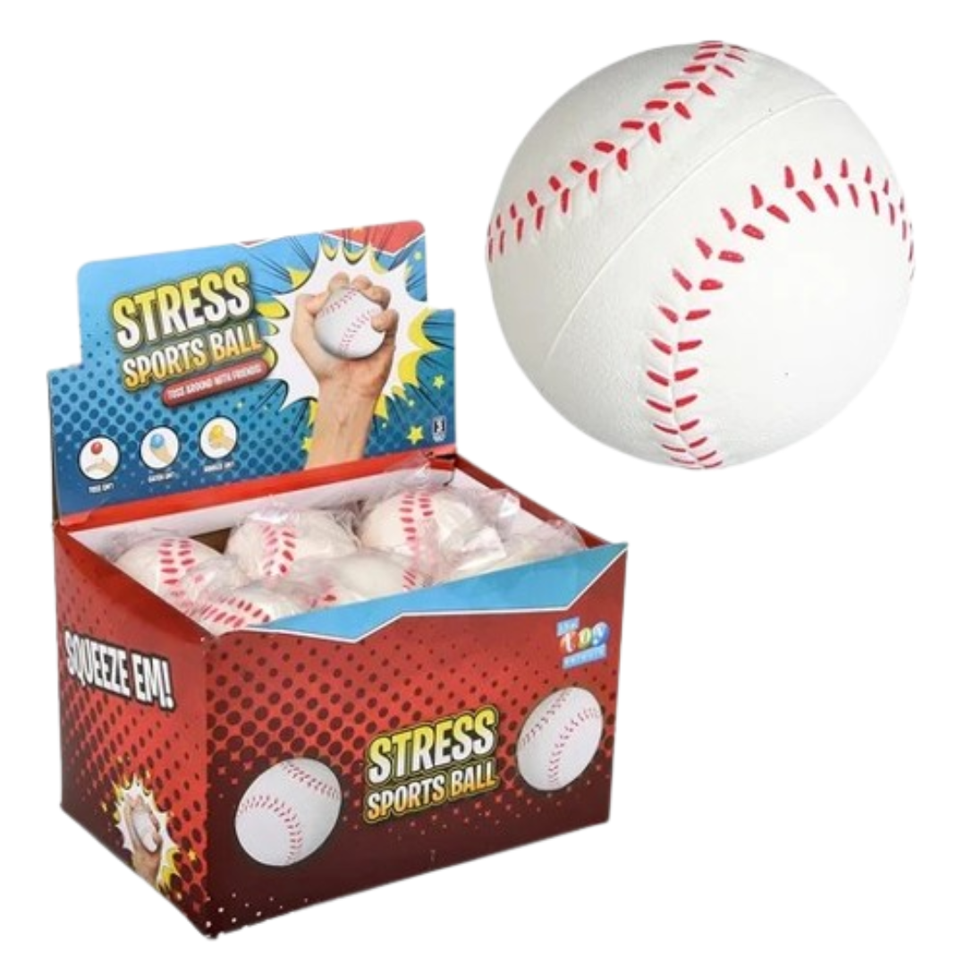 RIN Baseball Stress Ball 2.5" 12 - Pacific Candy Wholesale