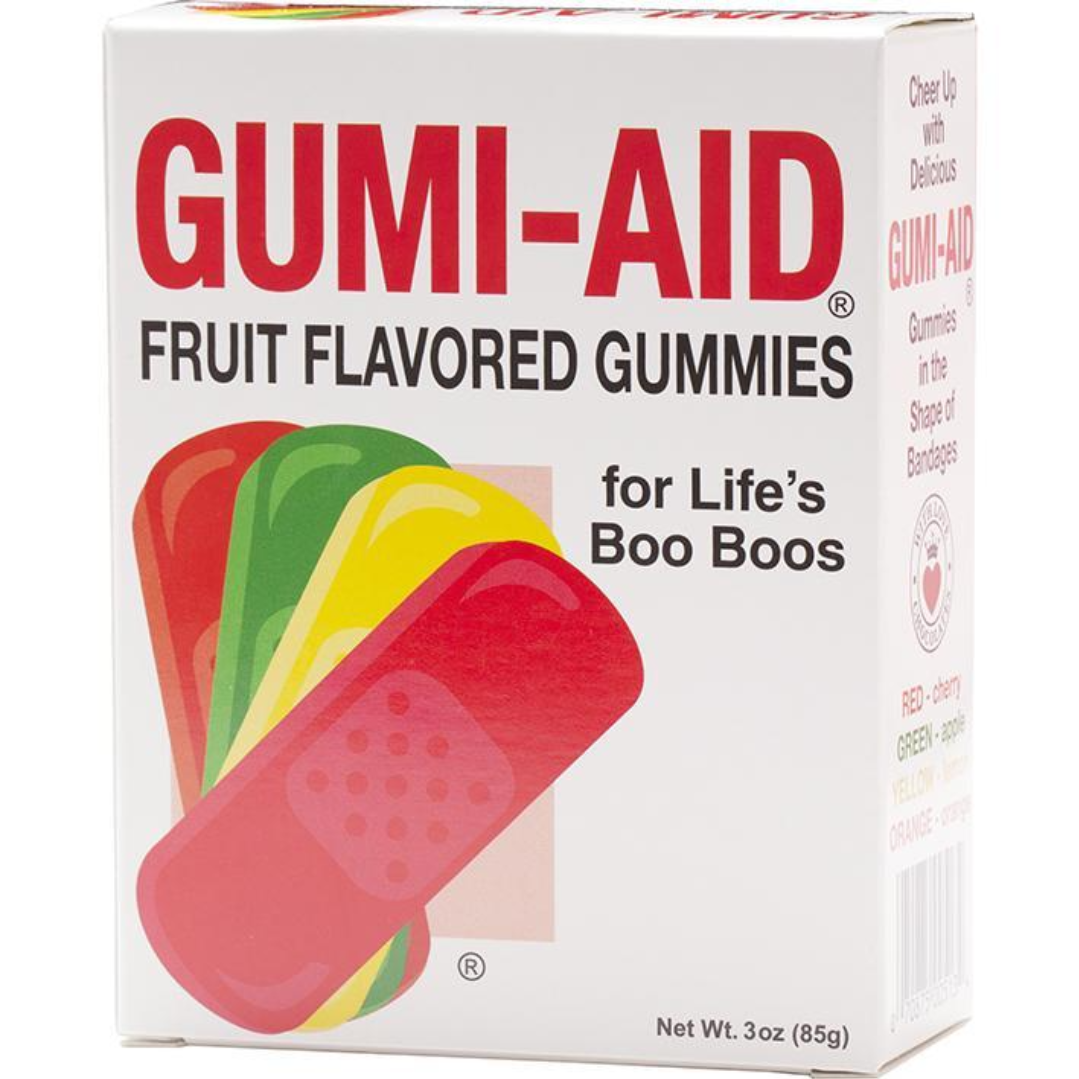 Gumi-Aid Fruit Flavoured Gummies Bandages 12x3oz - Pacific Candy Wholesale