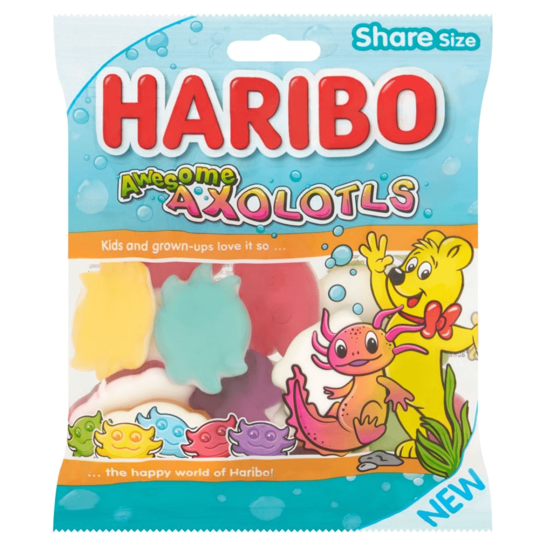 Haribo Awesome Axolotls British 12x160g - Pacific Candy Wholesale