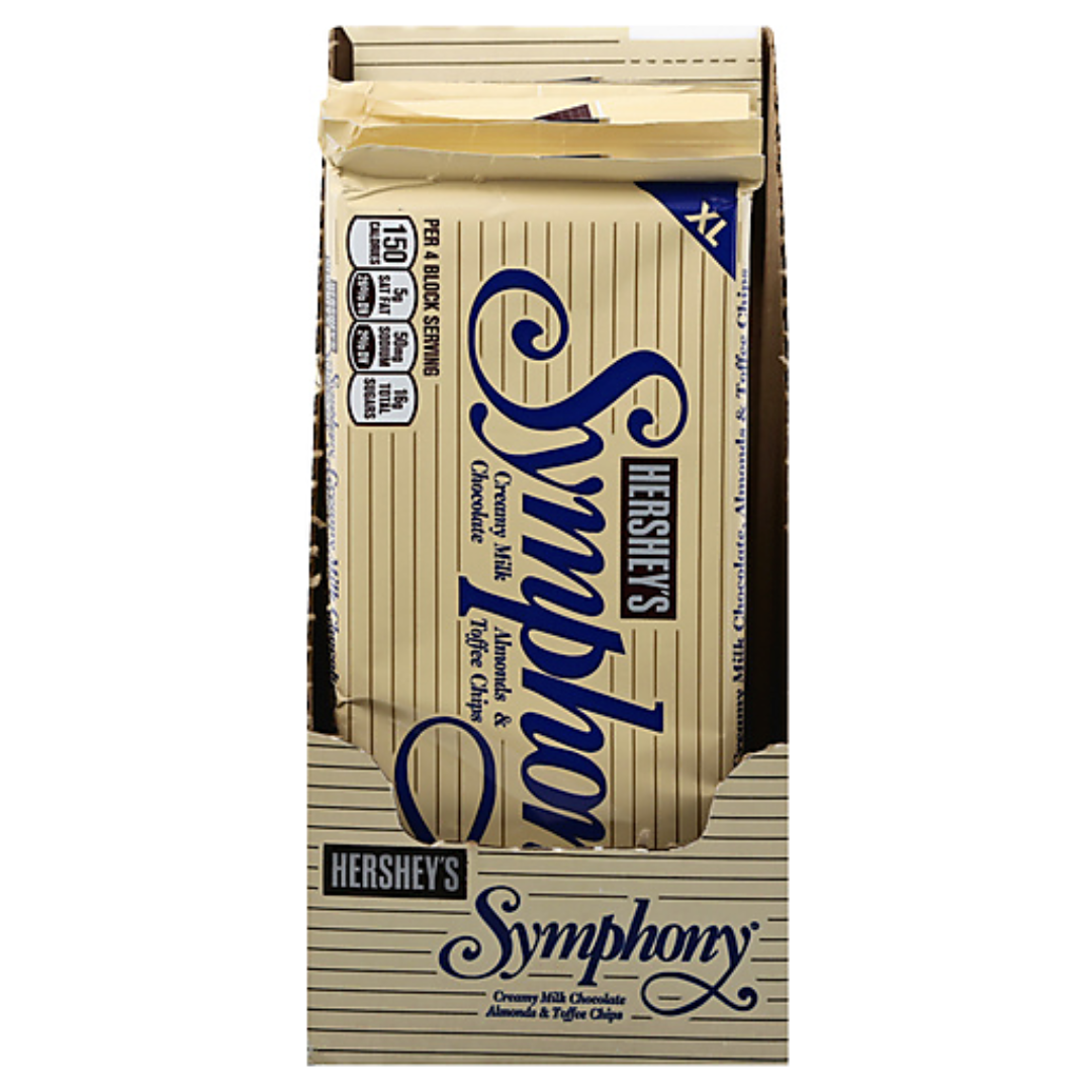 Hershey Symphony Milk Chocolate With Almonds and Toffee Bar Giant 12x6 ...
