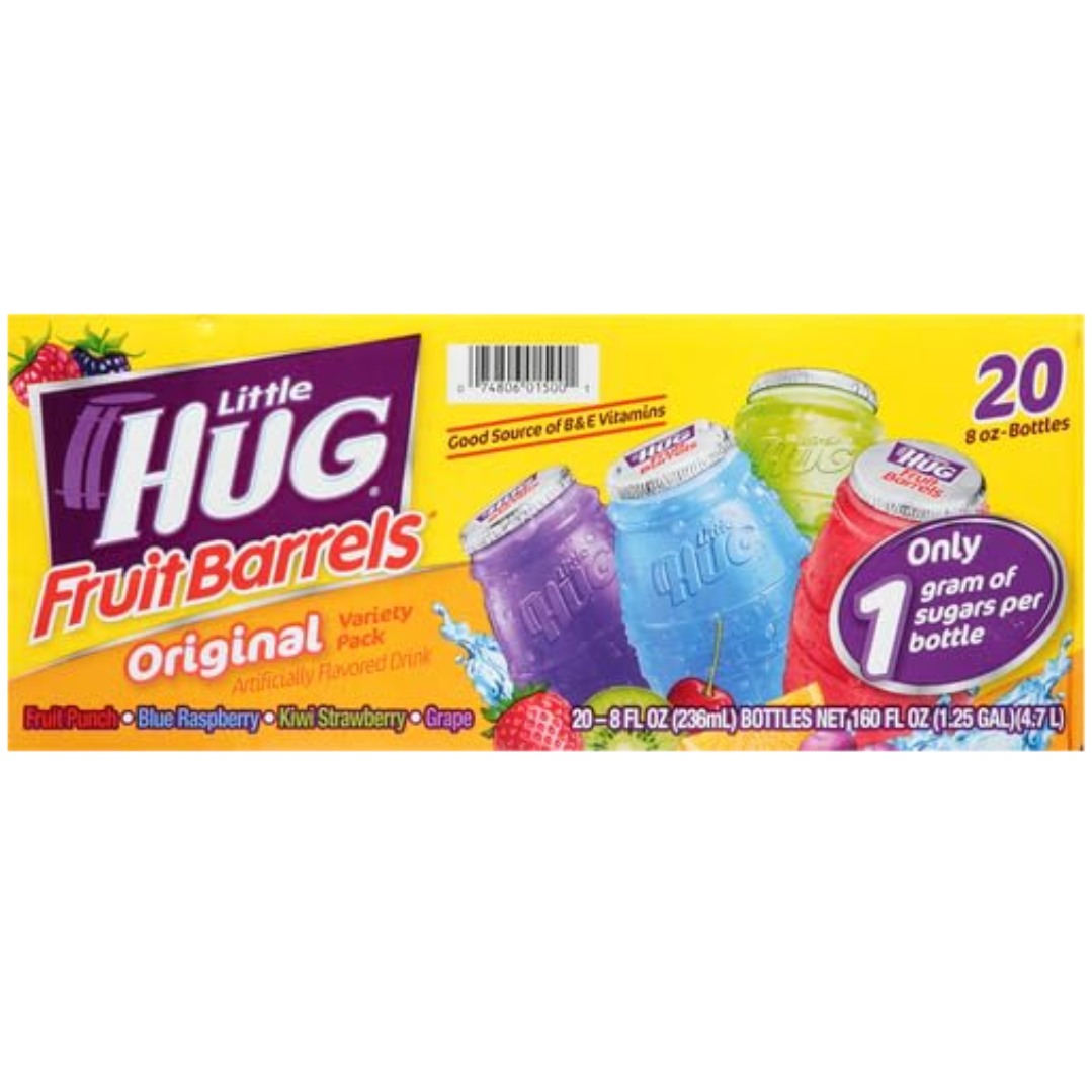 Little Hug Fruit Barrels Original Variety Pack 20x8oz - Pacific Candy ...