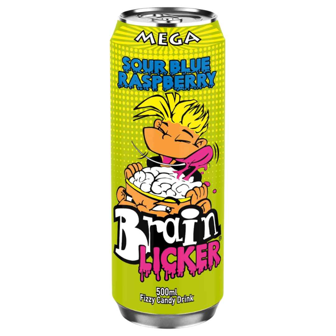 Mega Brain Licker Sour Blue Raspberry Fizzy Candy Drink British ...