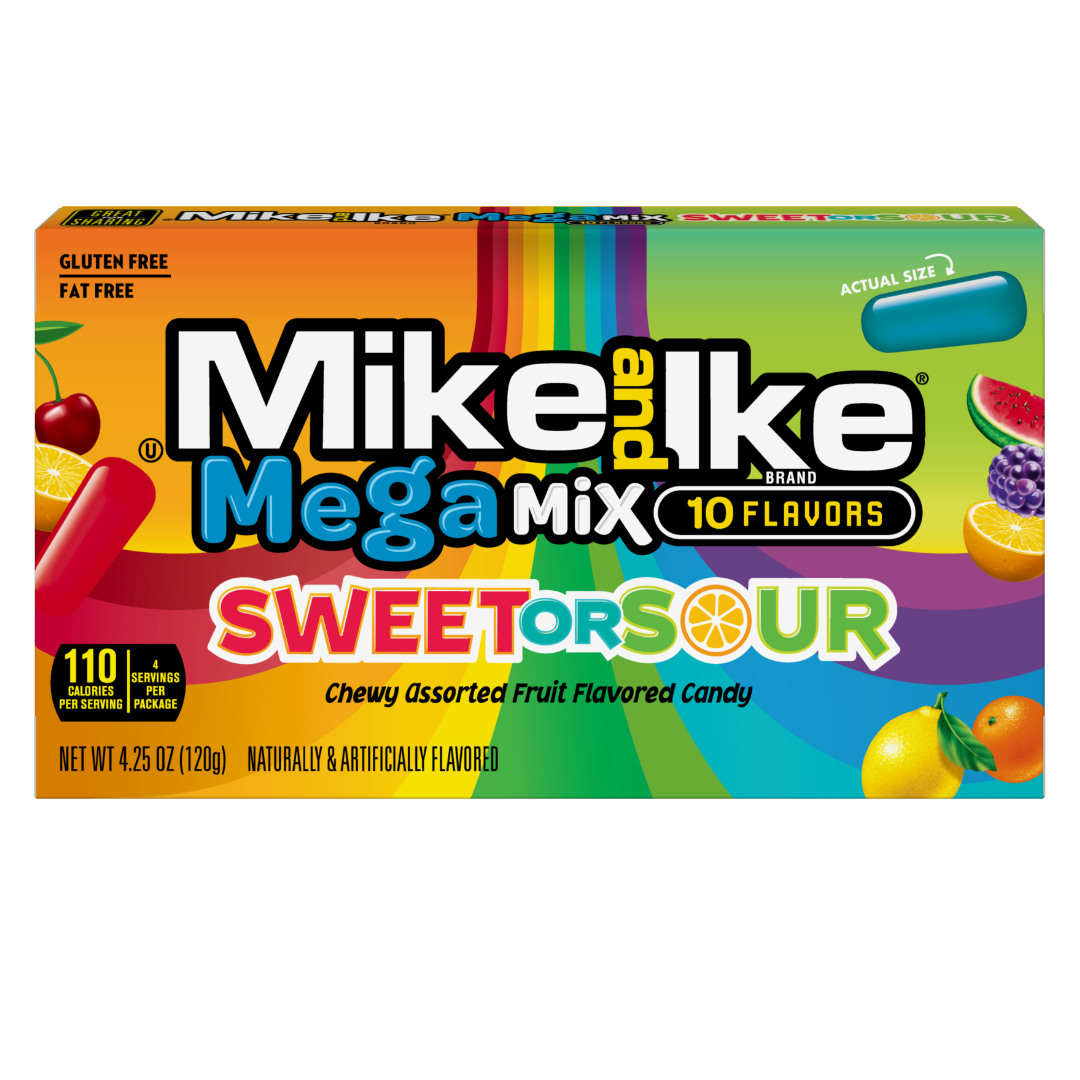 Mike and Ike Mega Mix Sweet Or Sour TB 12x4.25oz - Pacific Candy Wholesale