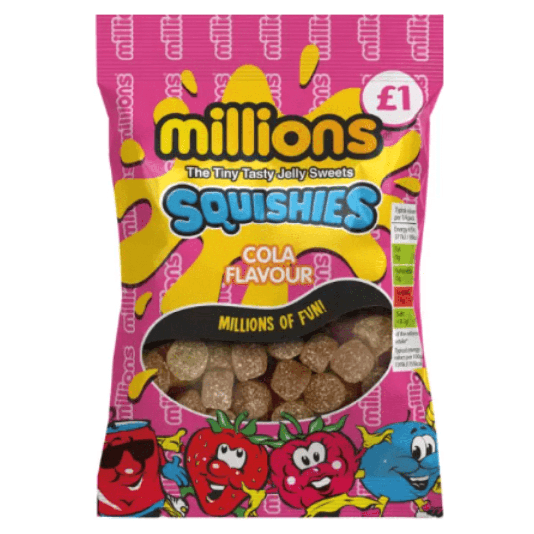 Millions Squishies Cola Price Marked British Peg Bag 12x120g (Best ...