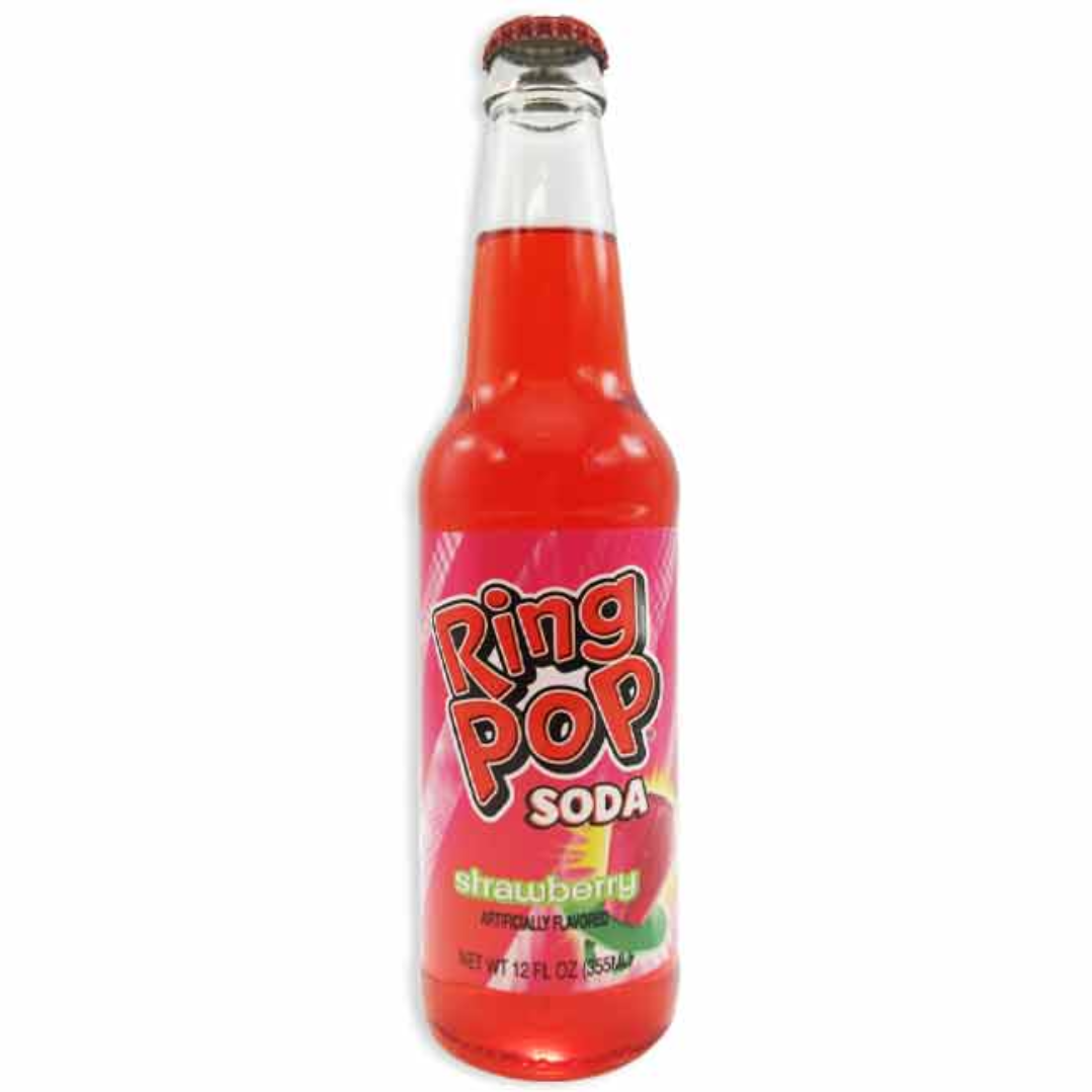 Rocket Fizz Ring Pop Strawberry 24x12oz - Pacific Candy Wholesale