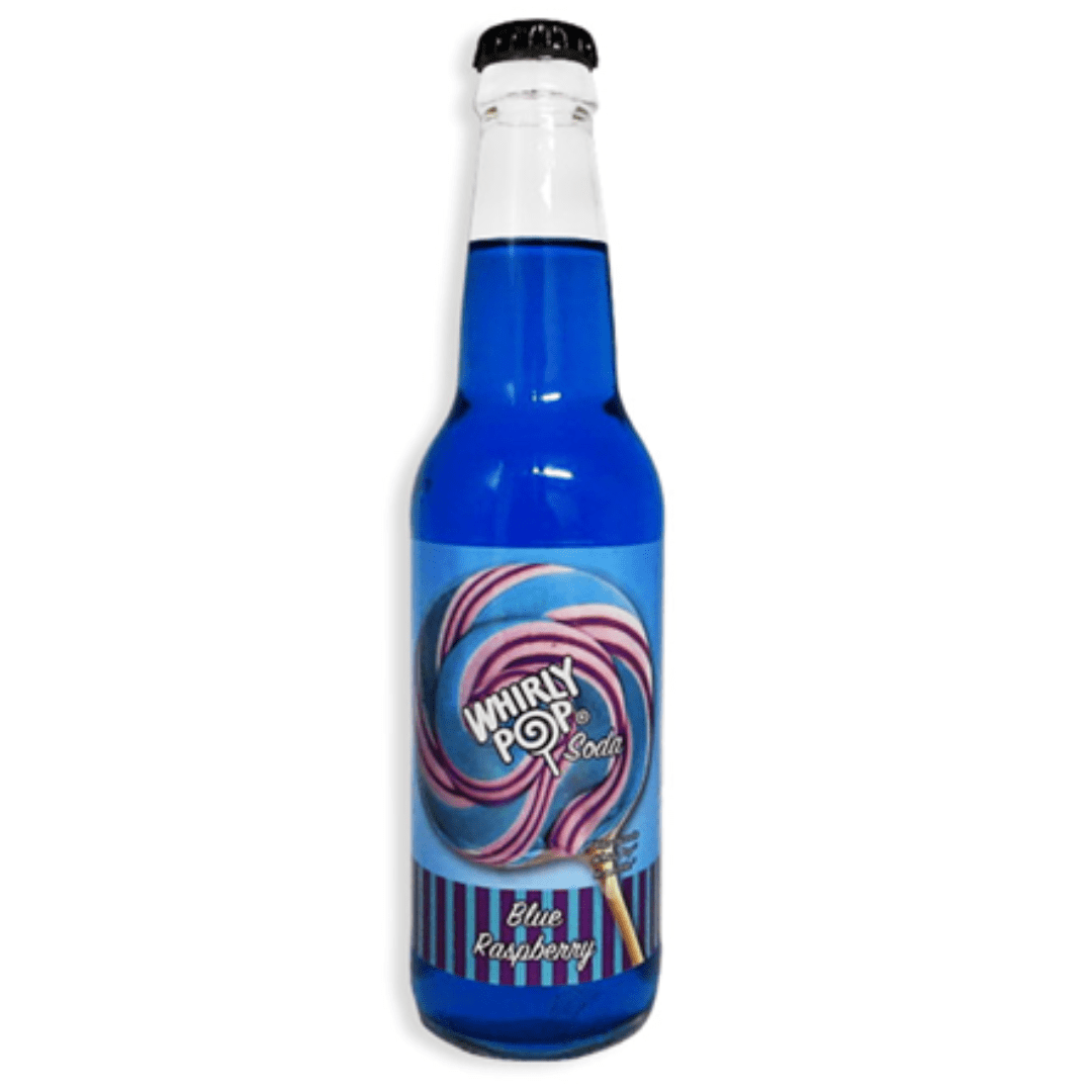 Rocket Fizz Whirly Pop Blue Raspberry 24x12oz - Pacific Candy Wholesale