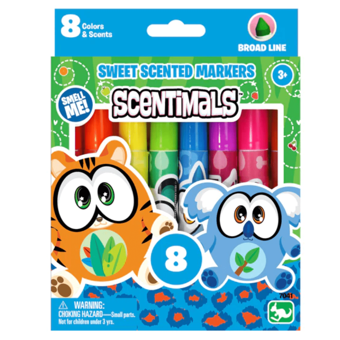 Kangaru Scentimals Sweet Scented Broadline Markers Eight Pack 12 (7041 ...