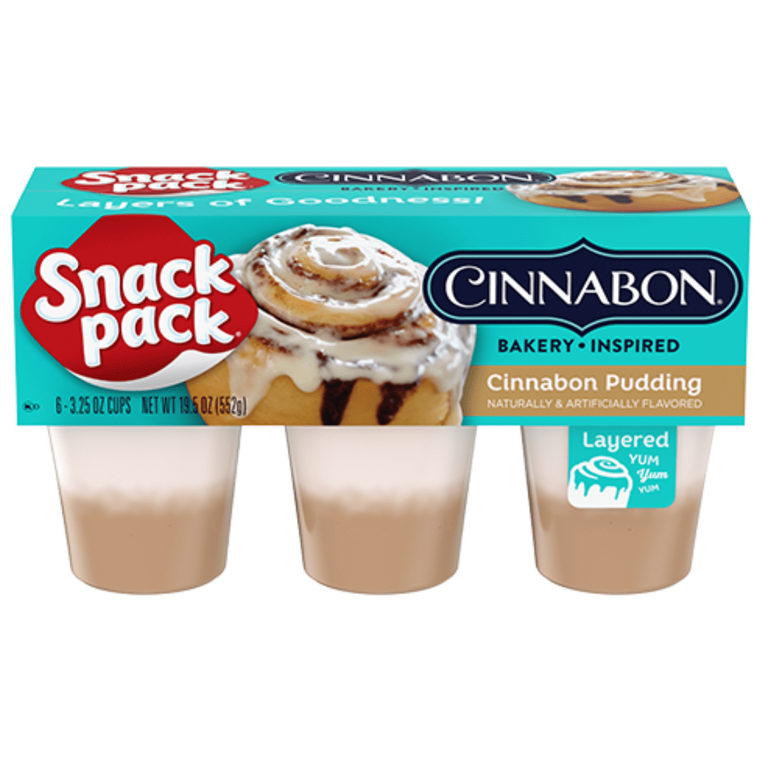 Snack Pack Pudding Cinnabon Six Pack 8 - Pacific Candy Wholesale
