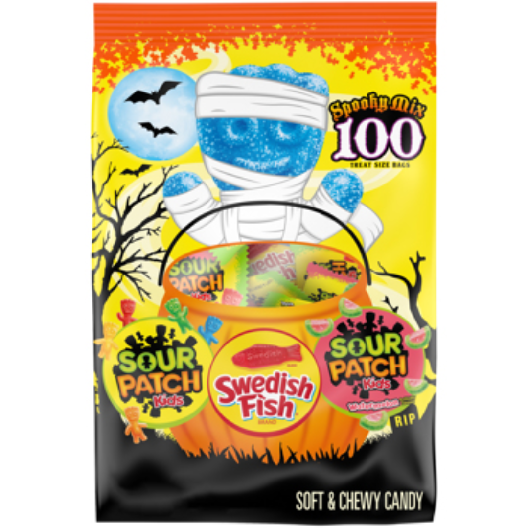 Sour Patch Kids/Swedish Fish Spooky Mix One Hundred Pieces Treat Size ...
