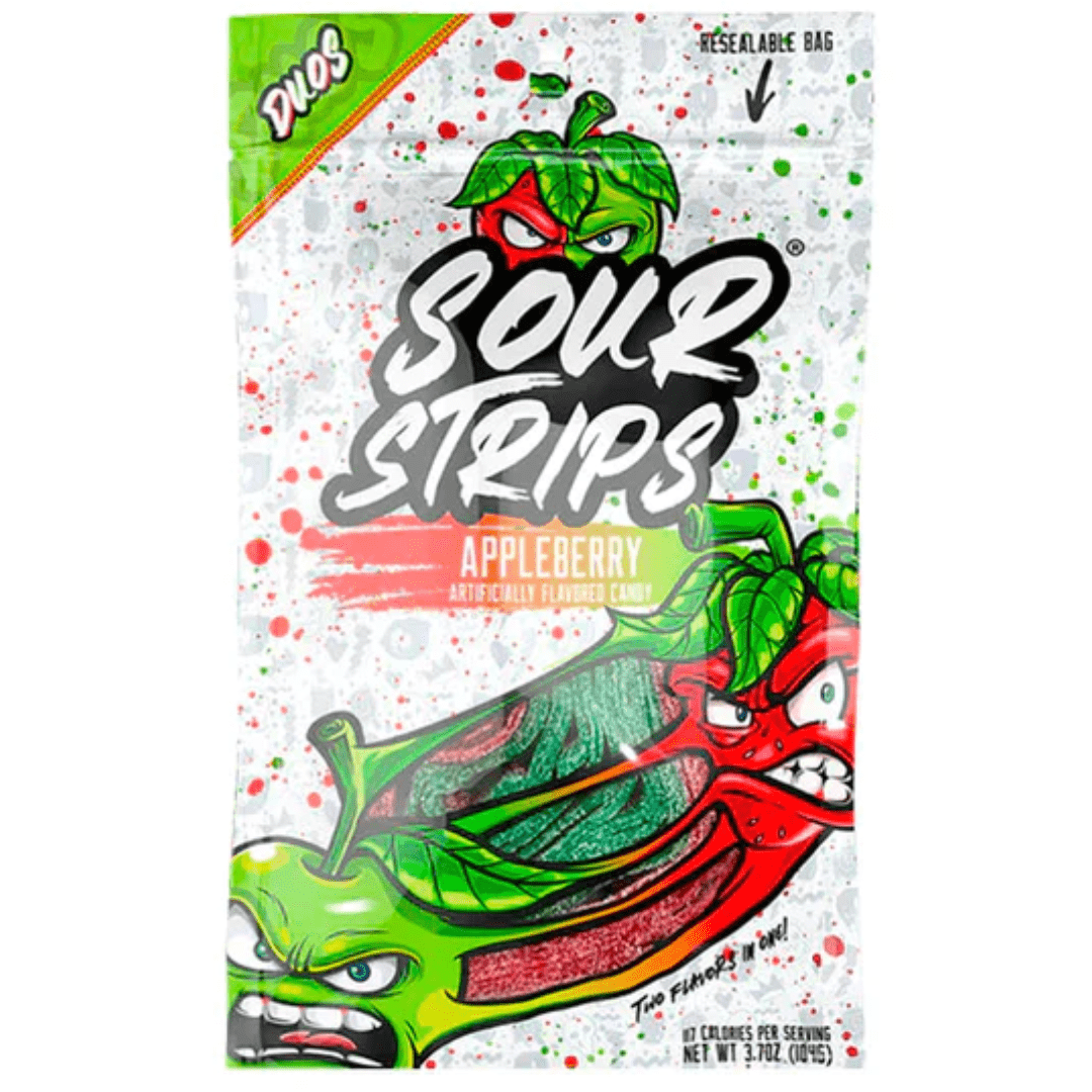 Sour Strips Appleberry 12x96g - Pacific Candy Wholesale