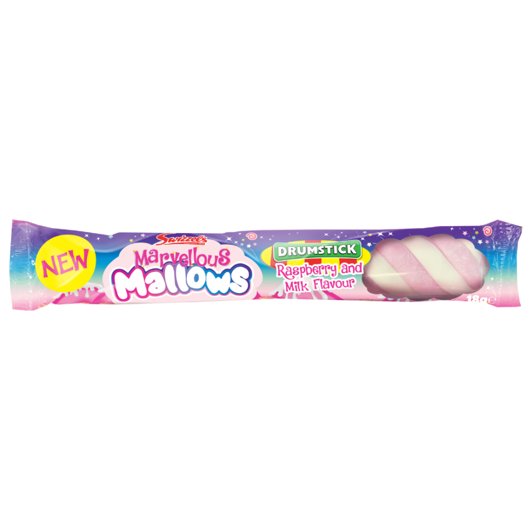 Swizzels Marvellous Mallows Drumstick Raspberry and Milk British 39x18g ...