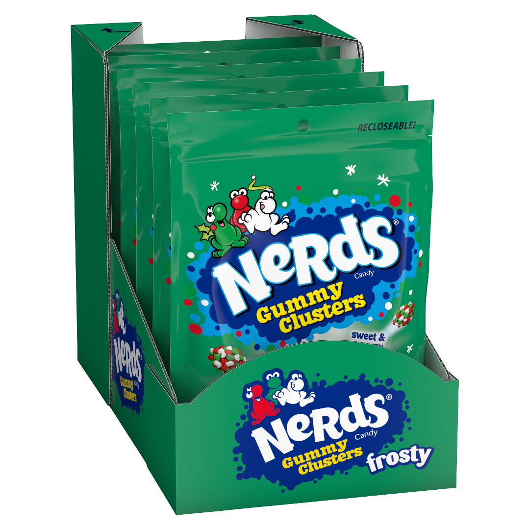 Ferrara Nerds Holiday Frosty Gummy Clusters Peg Bag 6x8oz - Pacific ...