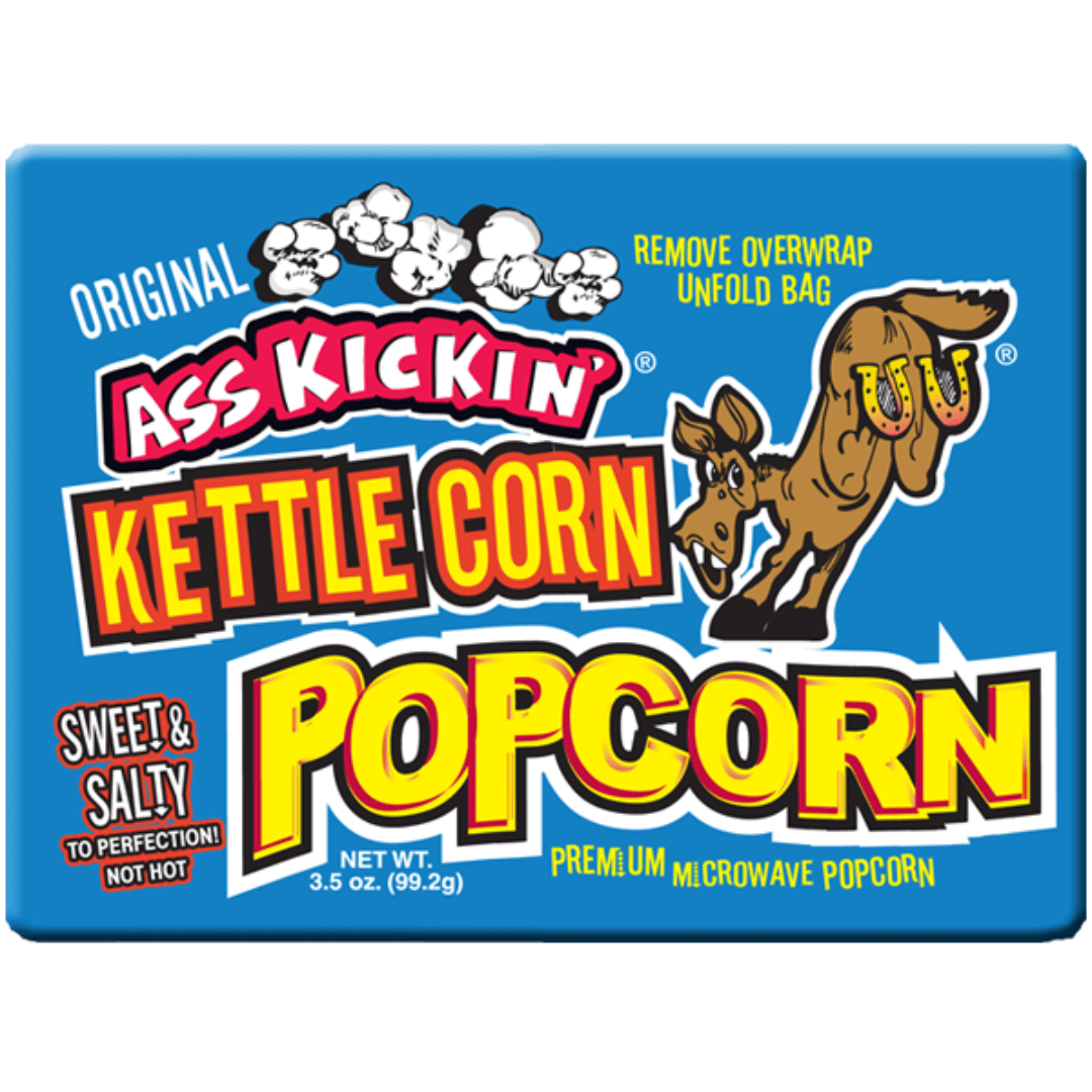 Ass Kickin' Microwave Popcorn Kettle Corn 12x3.5oz - Pacific Candy ...