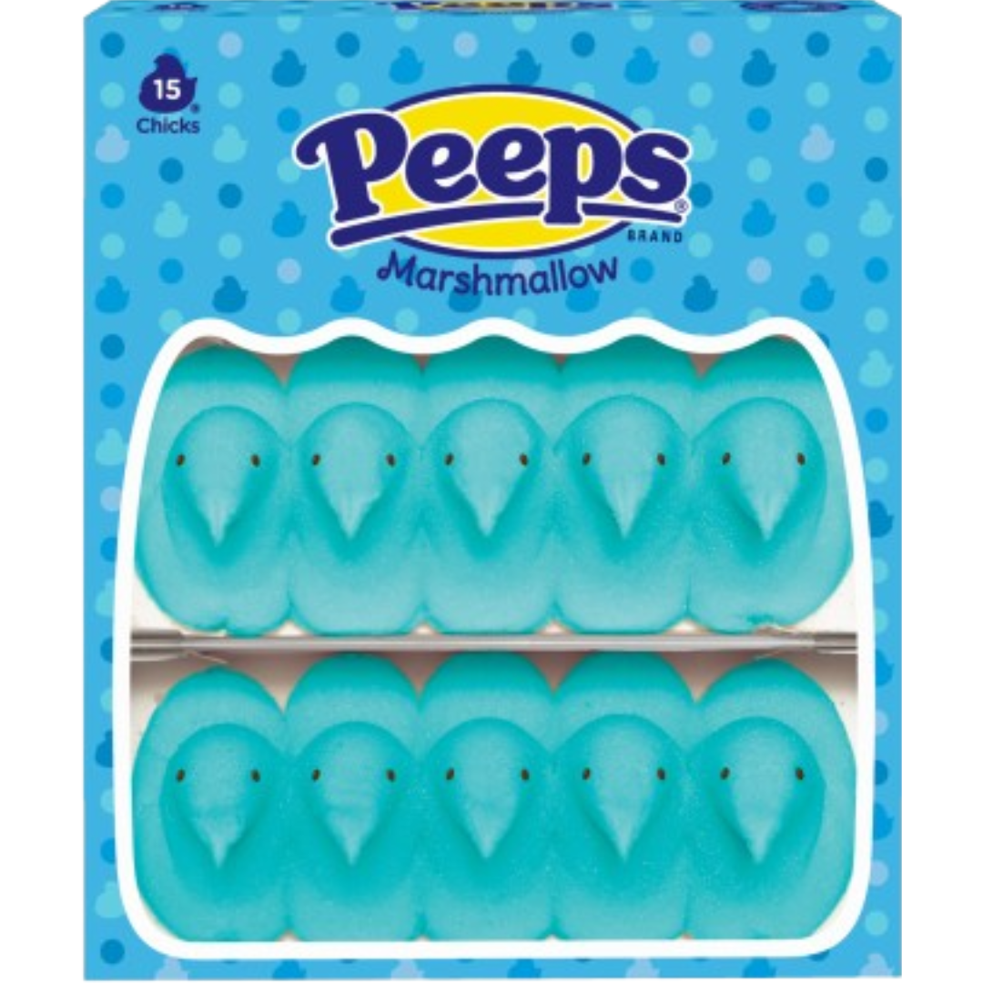 Just Born Peeps Marshmallow Chicks Blue Fifteen Pack Easter 18x4.5oz ...
