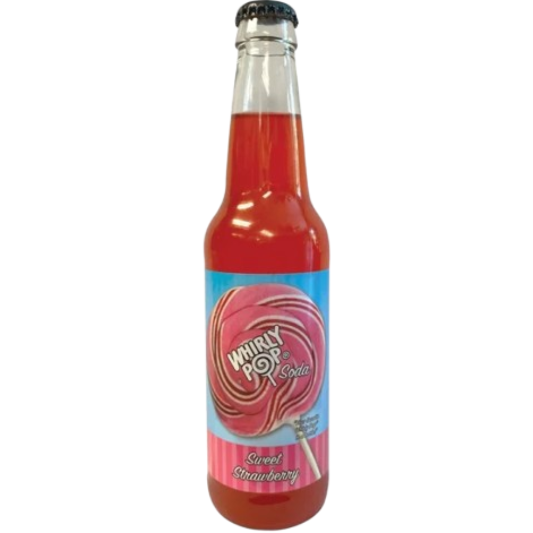 Adam & Brooks Whirly Pop Soda Strawberry 24x12oz - Pacific Candy Wholesale