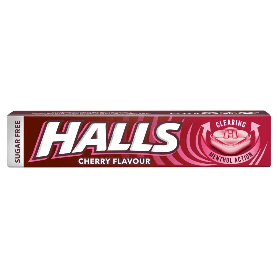 Halls Sugar Free Cherry British 20x32g - Pacific Candy Wholesale