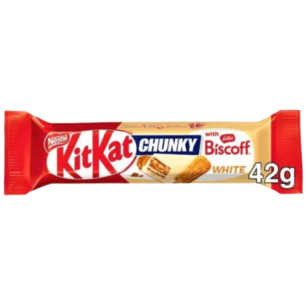 Nestle Kit Kat Chunky Lotus Biscoff White Chocolate Bar British 24x42g ...