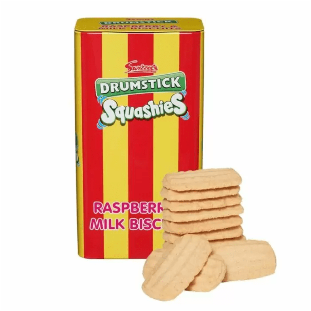 Swizzels Refreshers Biscuit Gift Tin Raspberry and Milk British 130g ...