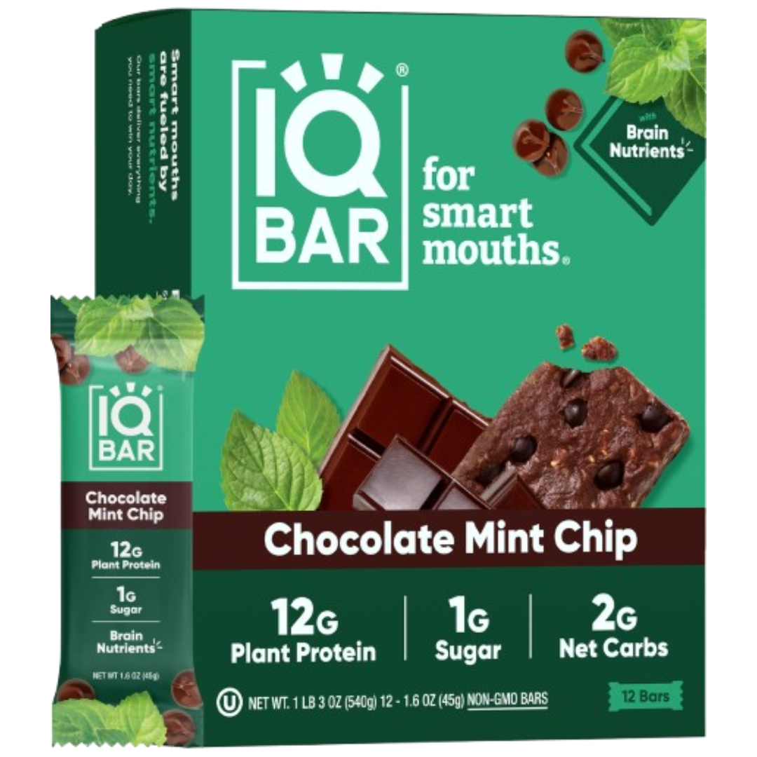IQ Bar Chocolate Mint Chip 12x1.6oz - Pacific Candy West