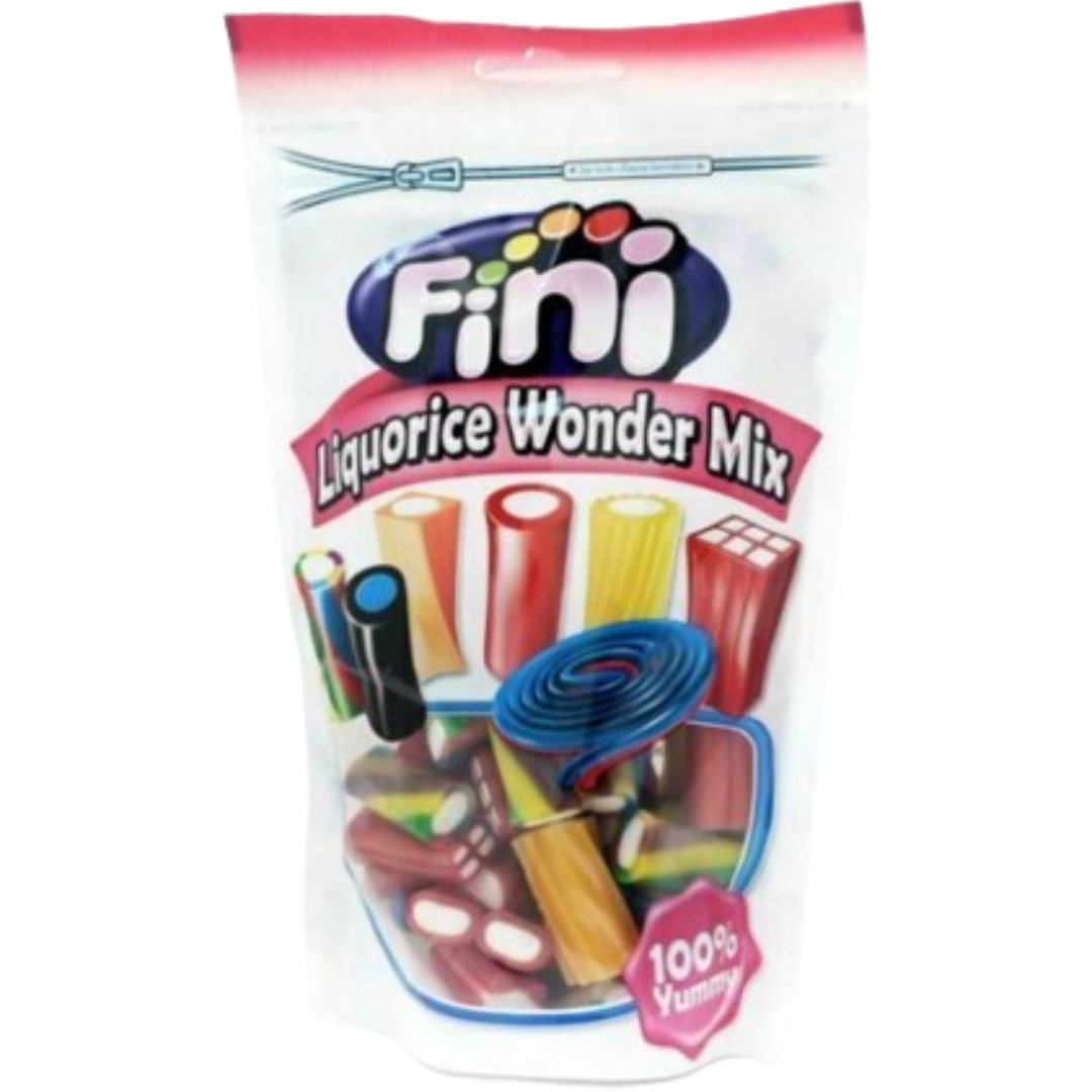 Fini Liouorice Wonder Mix Doy Peg Bag 16x150g - Pacific Candy Wholesale